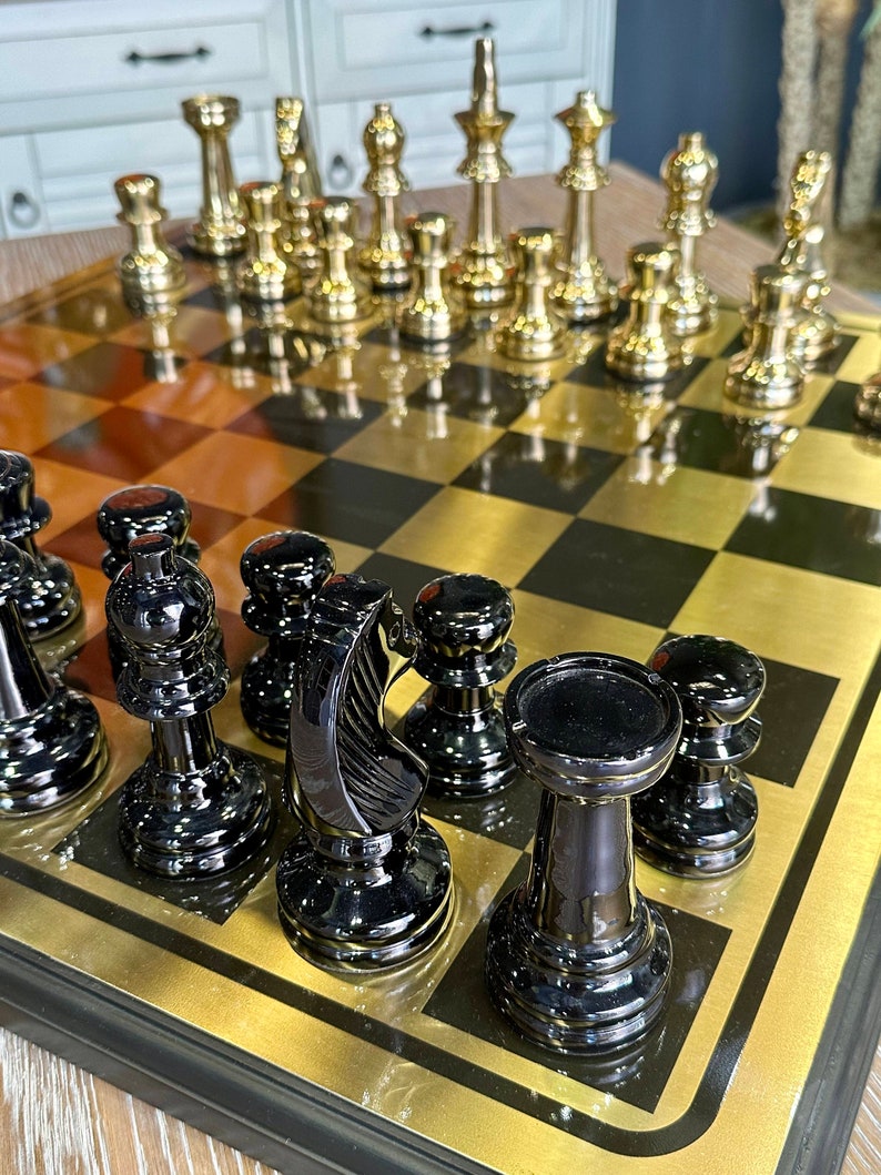 25 Inch Giant Premium Chess Set, Luxury Metal Chess Set, Handcrafted ...