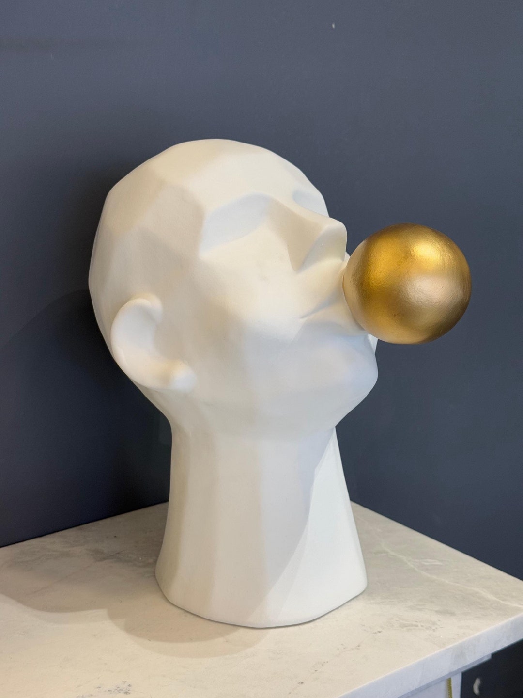 Pop Art Gold Balloon White Man - Handmade White Man Statue - Graffiti ...
