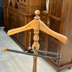 Minimalist Valet Stand Oaken, Oak Valet Stand, Modern Dumb Butler, Coat ...