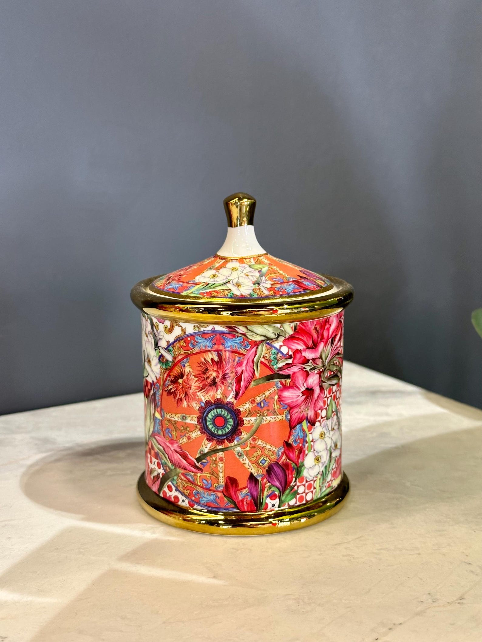 Red Blossom Canisters With Lid, Ceramic Handmade Canisters - Etsy