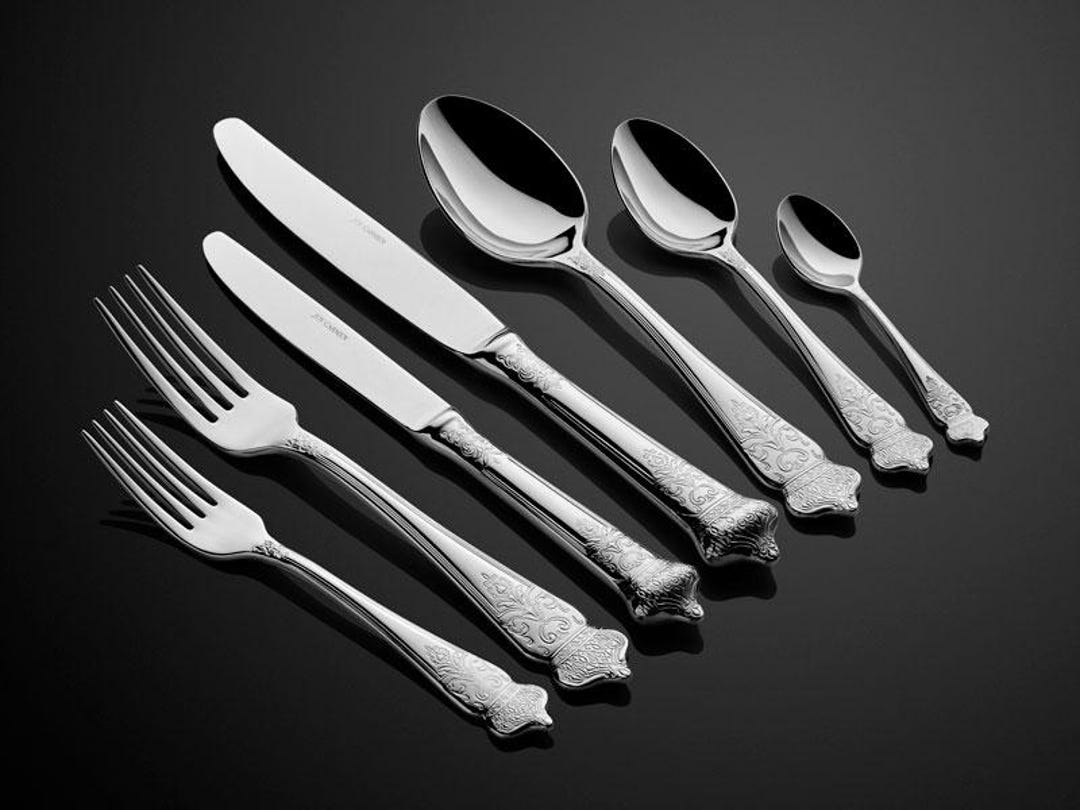 89 Pieces 12 Person Silver Vintage Cutlery Set, Silverware Set, Silver ...