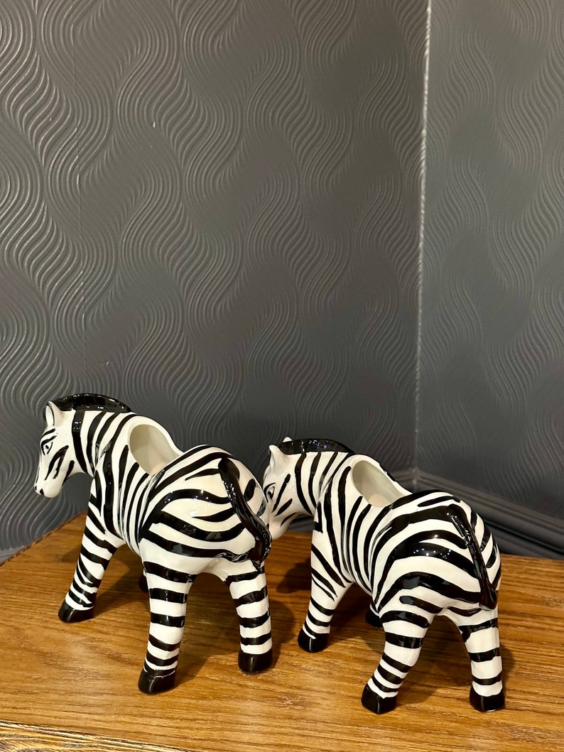 Zebra Sculpture Vase | Ceramic Zebra Decor | Handmade Animal Sculpture ...