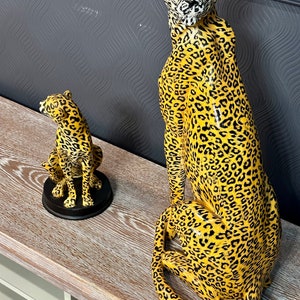 Leopard Sitting Statue , Majestic Leopard, Leopar Figure, Animal Statue ...