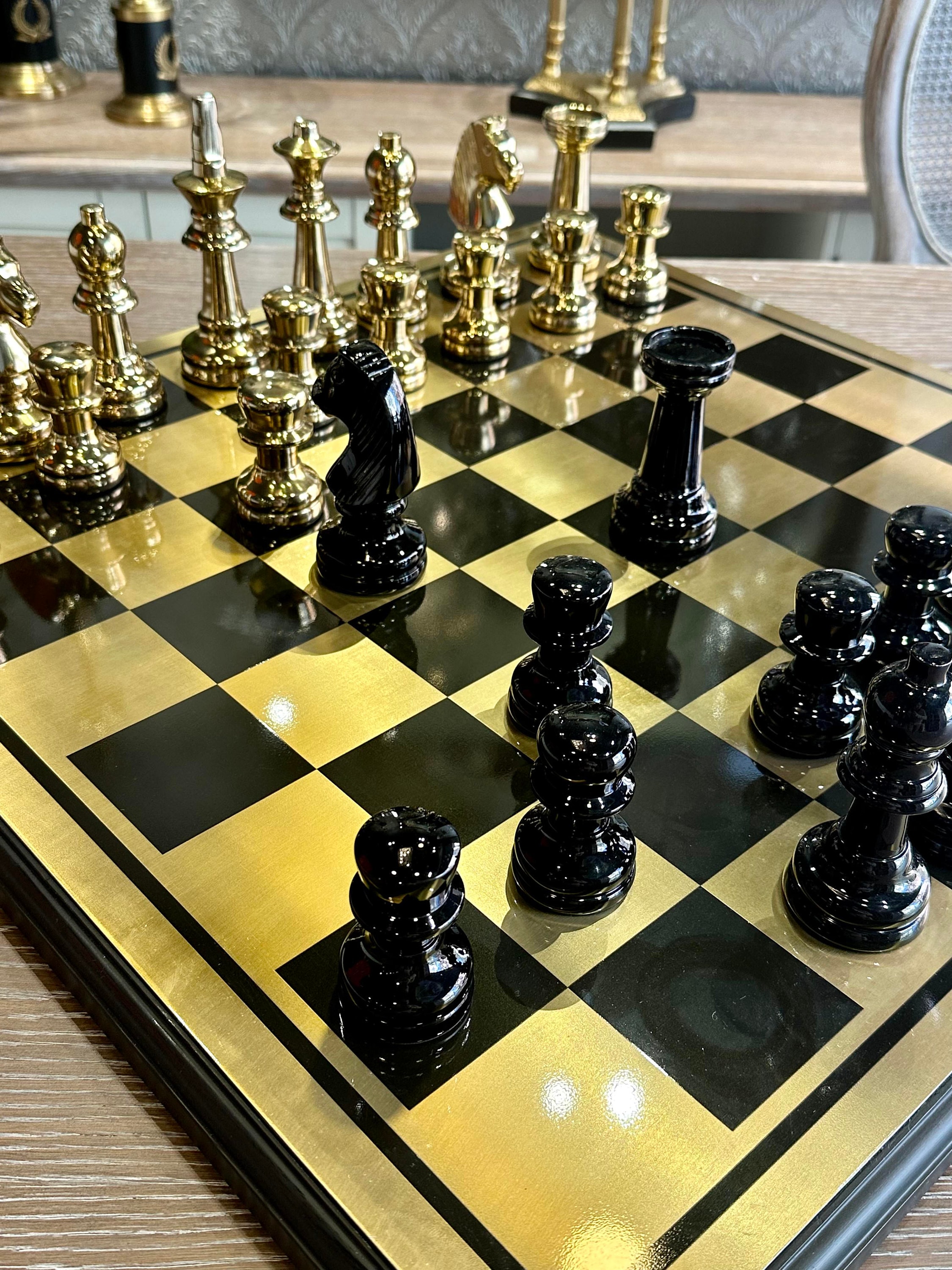 25 Inch Giant Premium Chess Set, Luxury Metal Chess Set, Handcrafted ...