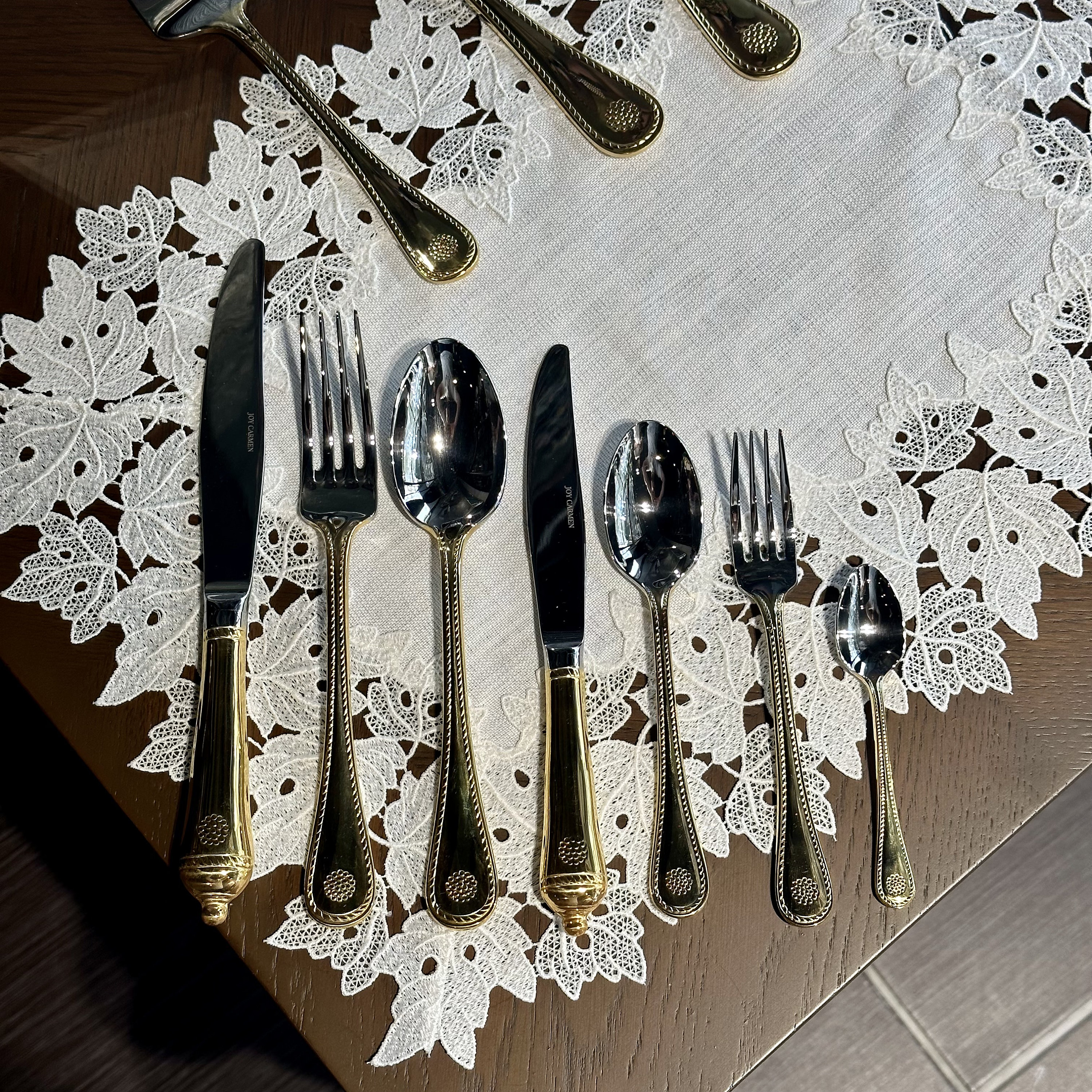 89 Pieces 12 Person 24K Gold Vintage Cutlery Set, Silverware Set, Gold ...