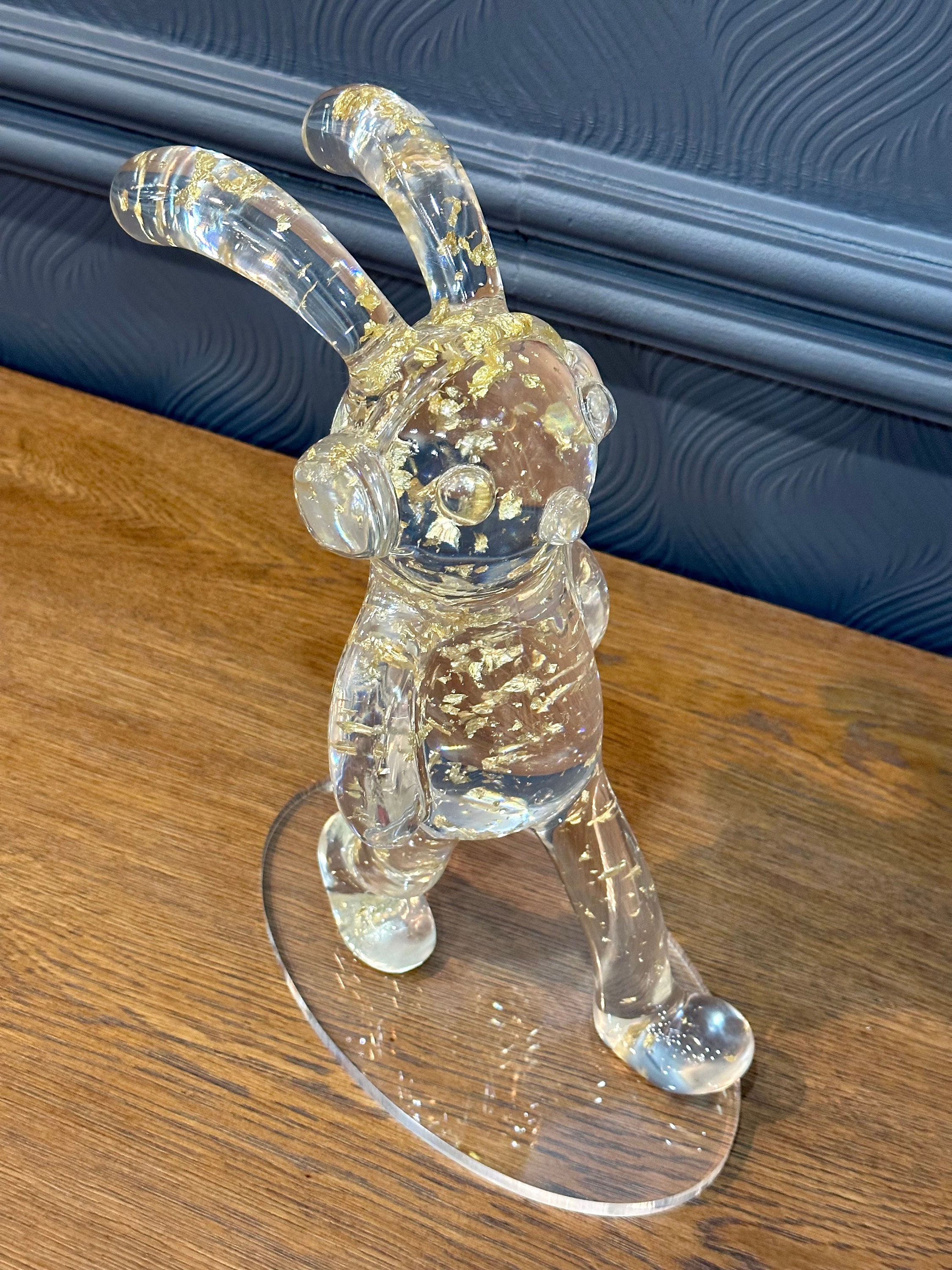 Pop Art Surfing Rabbit With Surfboard , Gold Leaf Bearbrick, Gold Pop ...
