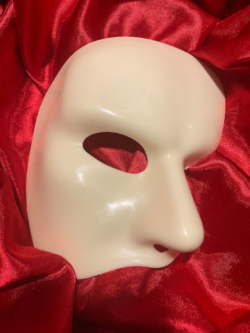 Cream Half Face Phantom Masquerade Mask - Etsy