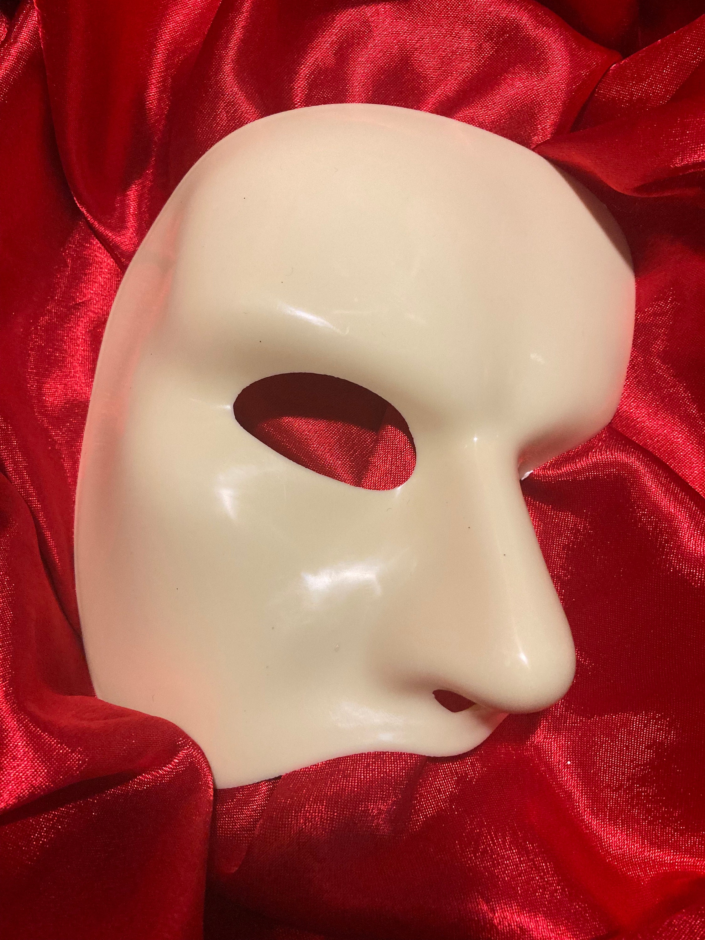 Cream Half Face Phantom Masquerade Mask - Etsy