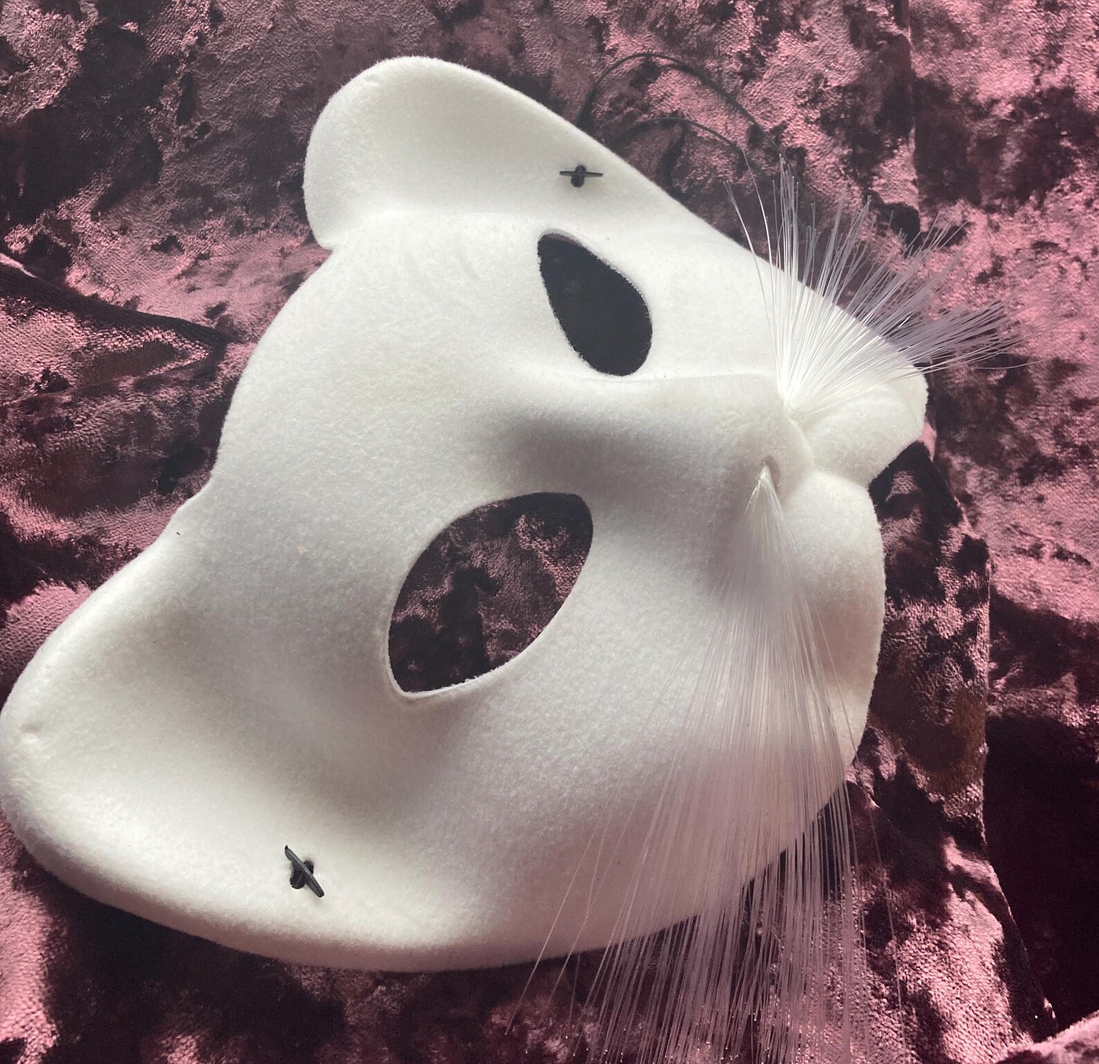 White Venetian Cat Mask Traditional Masquerade Mask Vintage Panther ...