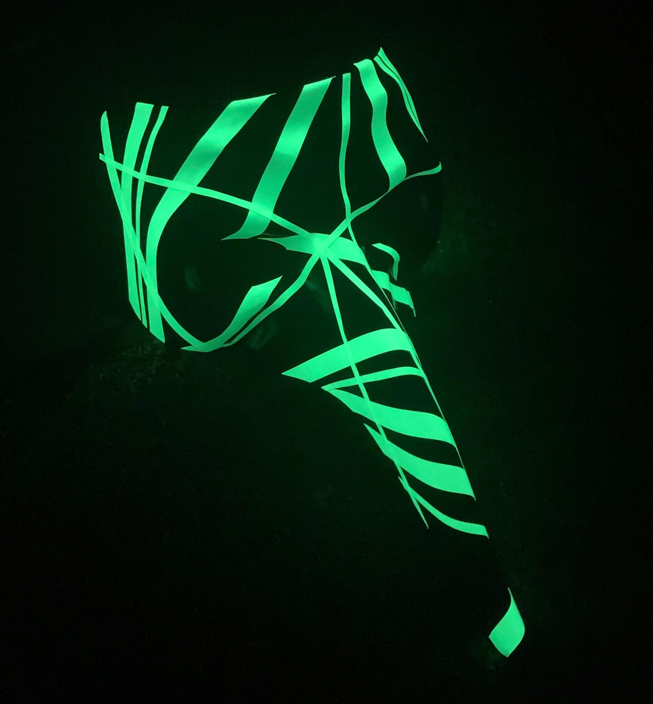 Scaramouche Masquerade Mask Glow in the Dark UV Black Sleek Long Nose ...