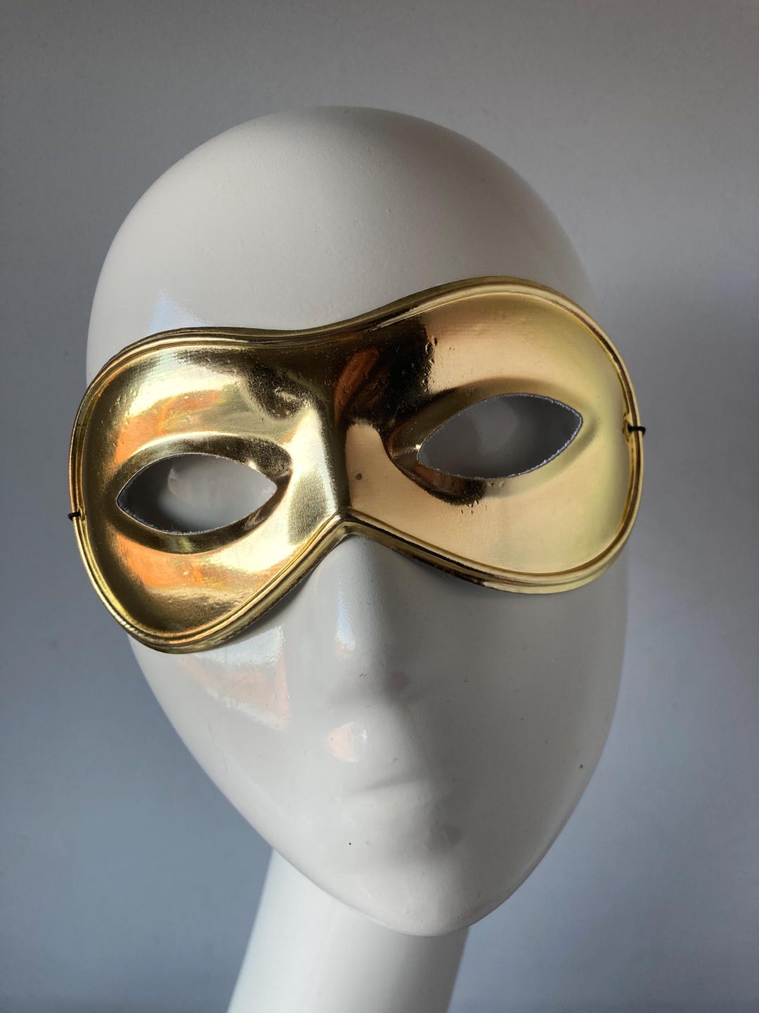 Classic High Shine Gold Masquerade Mask Unisex Disguise Excellent ...