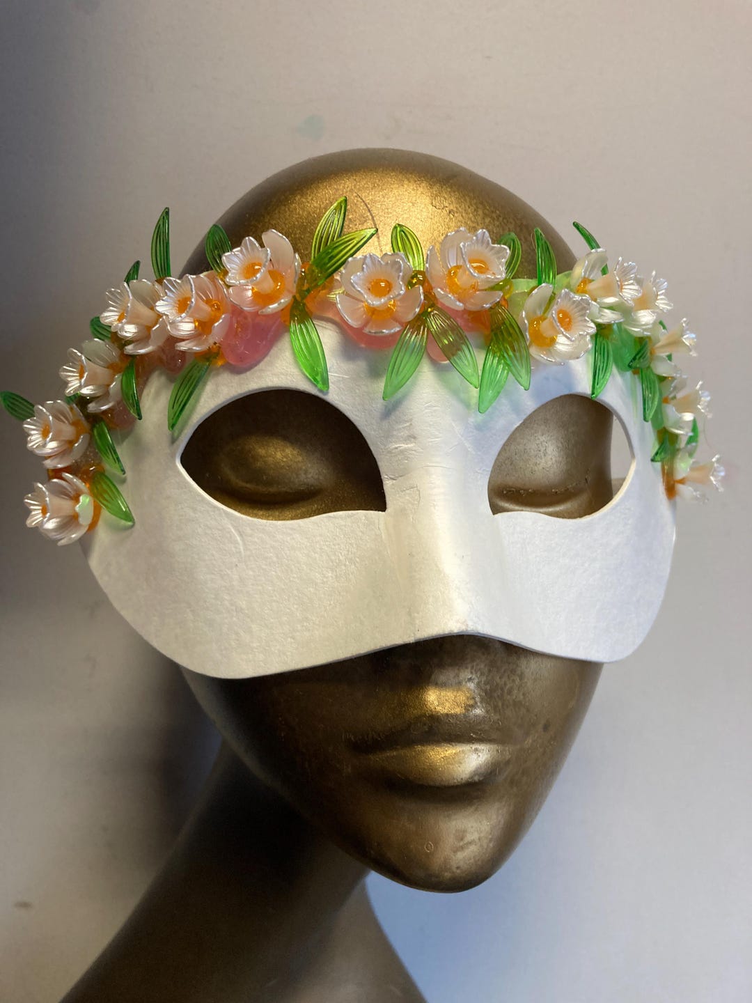 Handmade Floral Masquerade Mask – One of a Kind May Queen Fairy ...