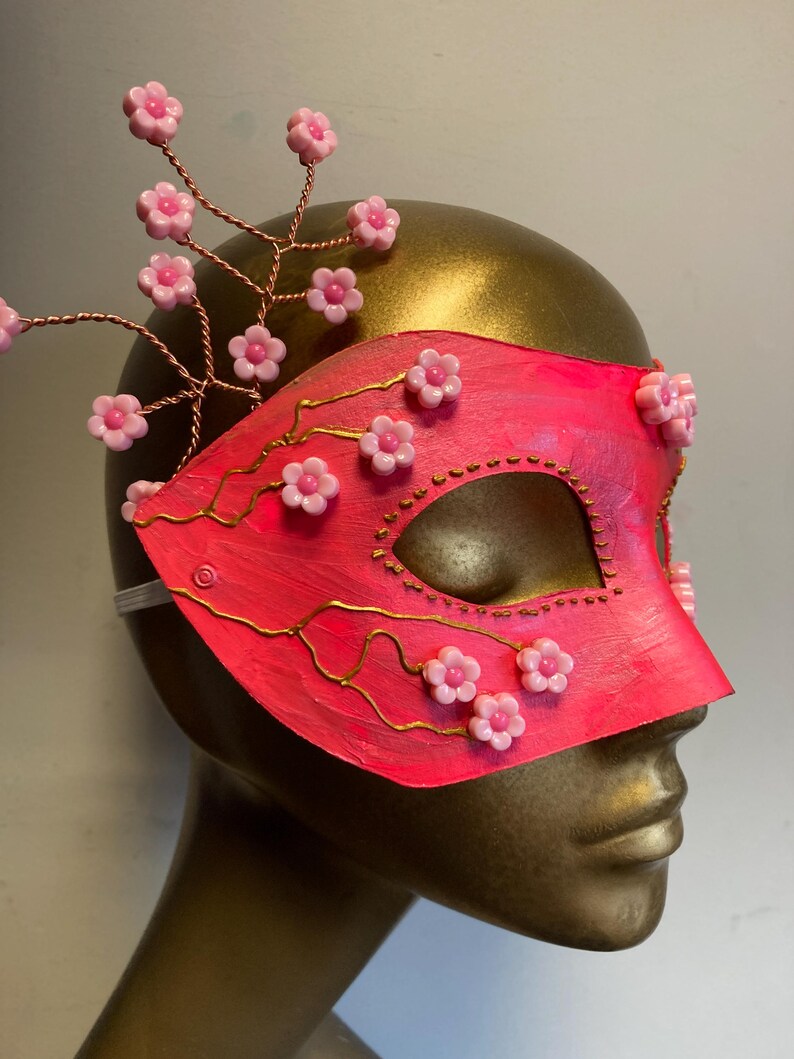Pink Sakura Flowers Cherry Blossom Masquerade Mask - Etsy
