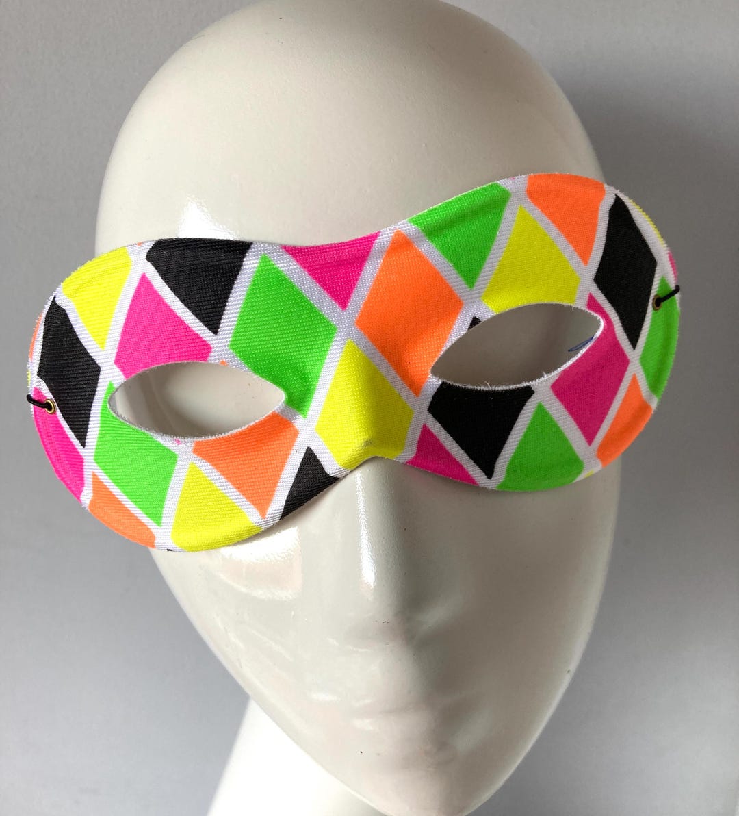 Traditional Harlequin Masquerade Mask Bright Colours Rainbow Rave ...