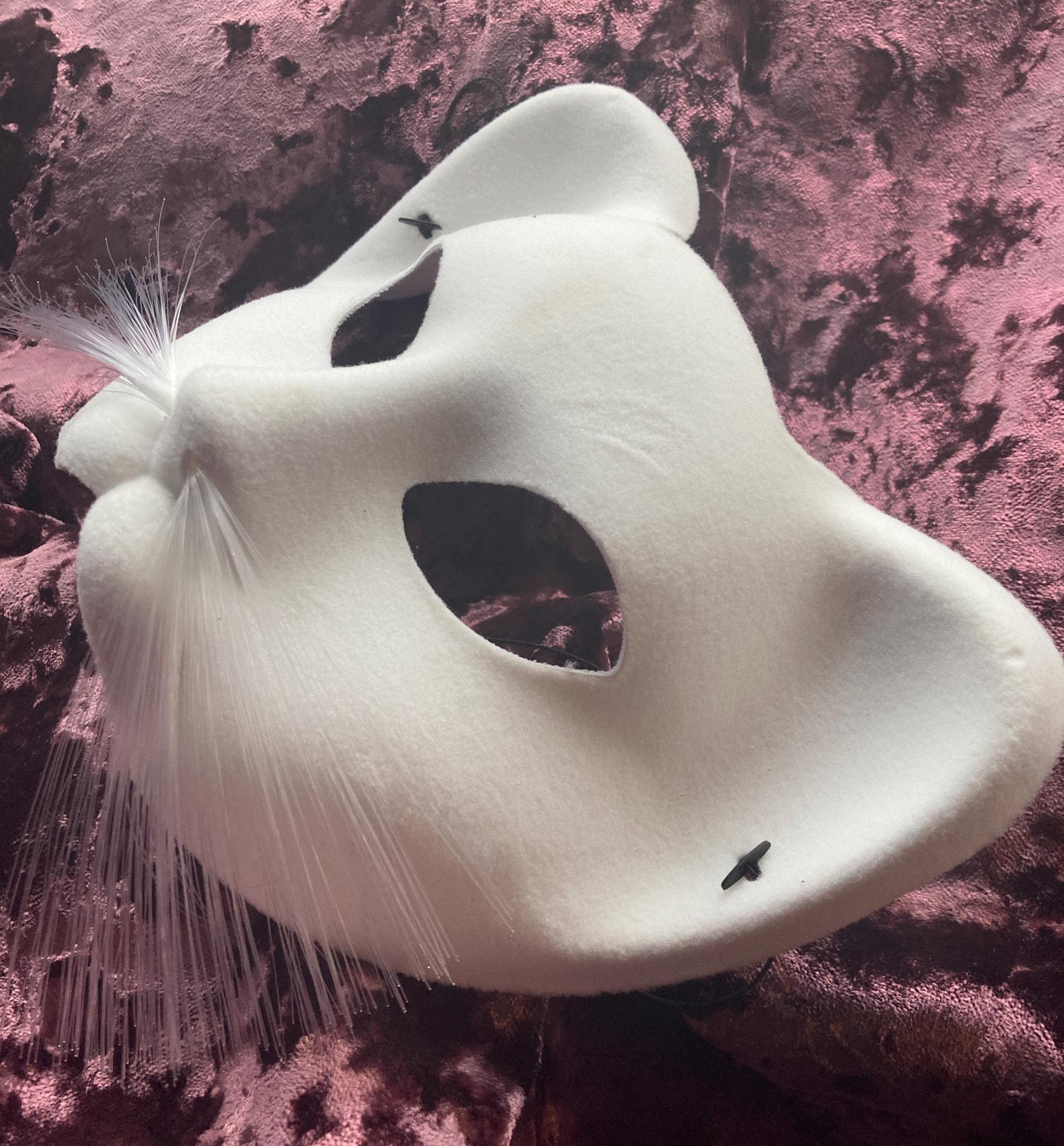 White Venetian Cat Mask Traditional Masquerade Mask Vintage Panther ...