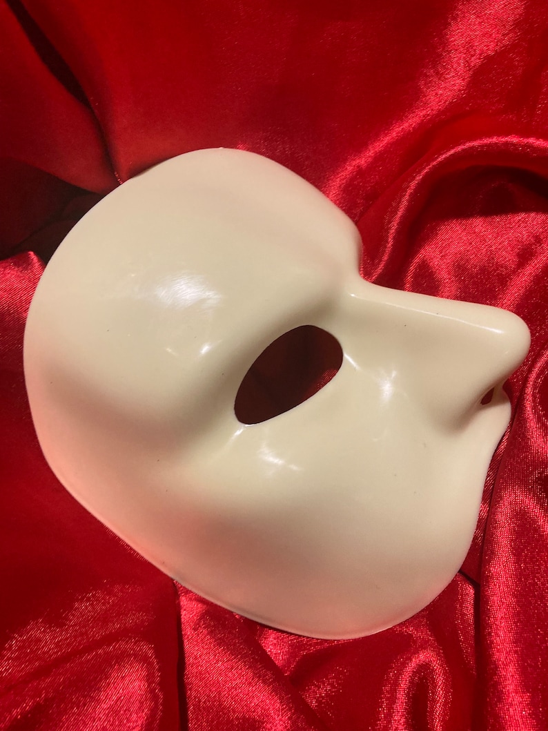 Cream Half Face Phantom Masquerade Mask - Etsy