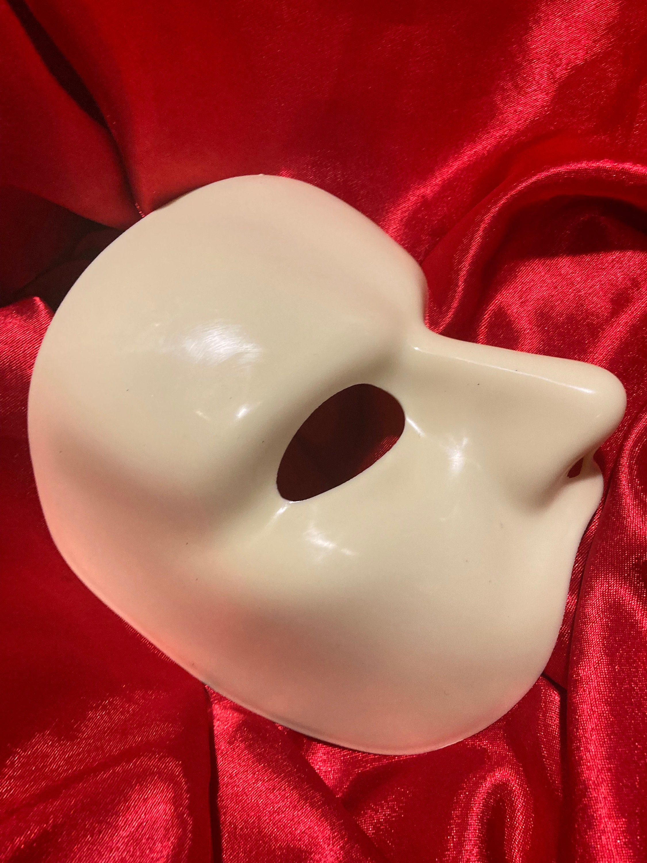 Cream Half Face Phantom Masquerade Mask - Etsy