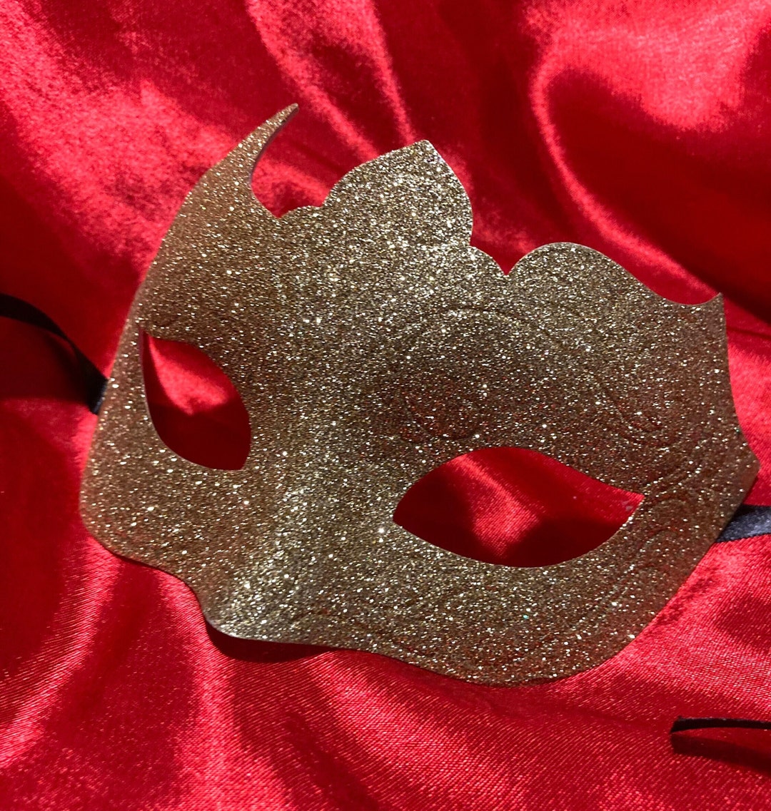 Simple Gold Glitter Glitter Masquerade Mask High Quality - Etsy