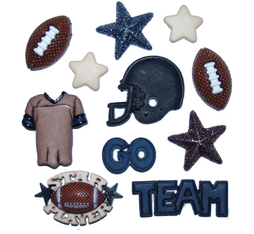 Go Team Football Craft Button Set 11 Pieces - Etsy