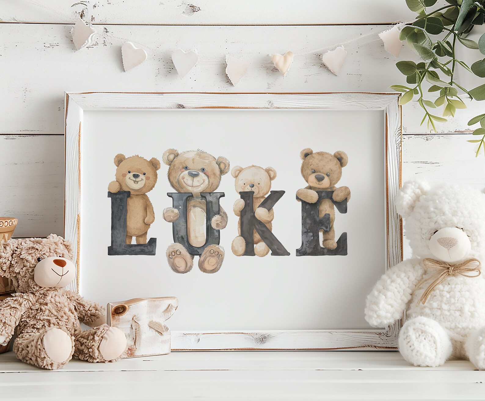 Personalized Teddy Bear Name Print, Nursery Decor (digital Download) - Etsy
