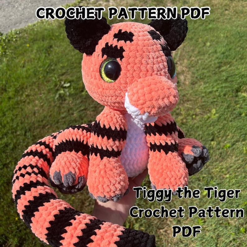 Tiggy the Tiger, Crochet Pattern, Tiger, PDF Crochet Pattern - Etsy