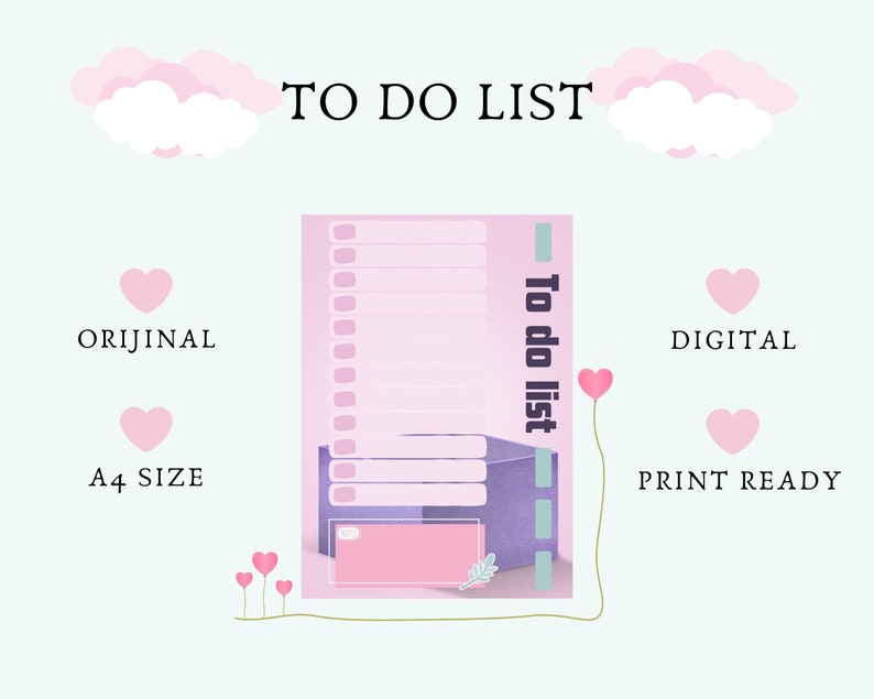 Pink to Do List Printable to Do List - Etsy