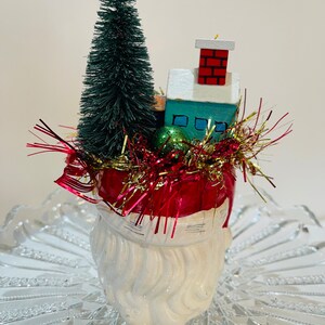 Vintage RELPO Santa Planter, Christmas Assemblage With Ornaments - Etsy