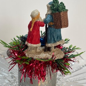 Vintage Christmas Measuring Cup Assemblage, Santa and Girl Figurine - Etsy