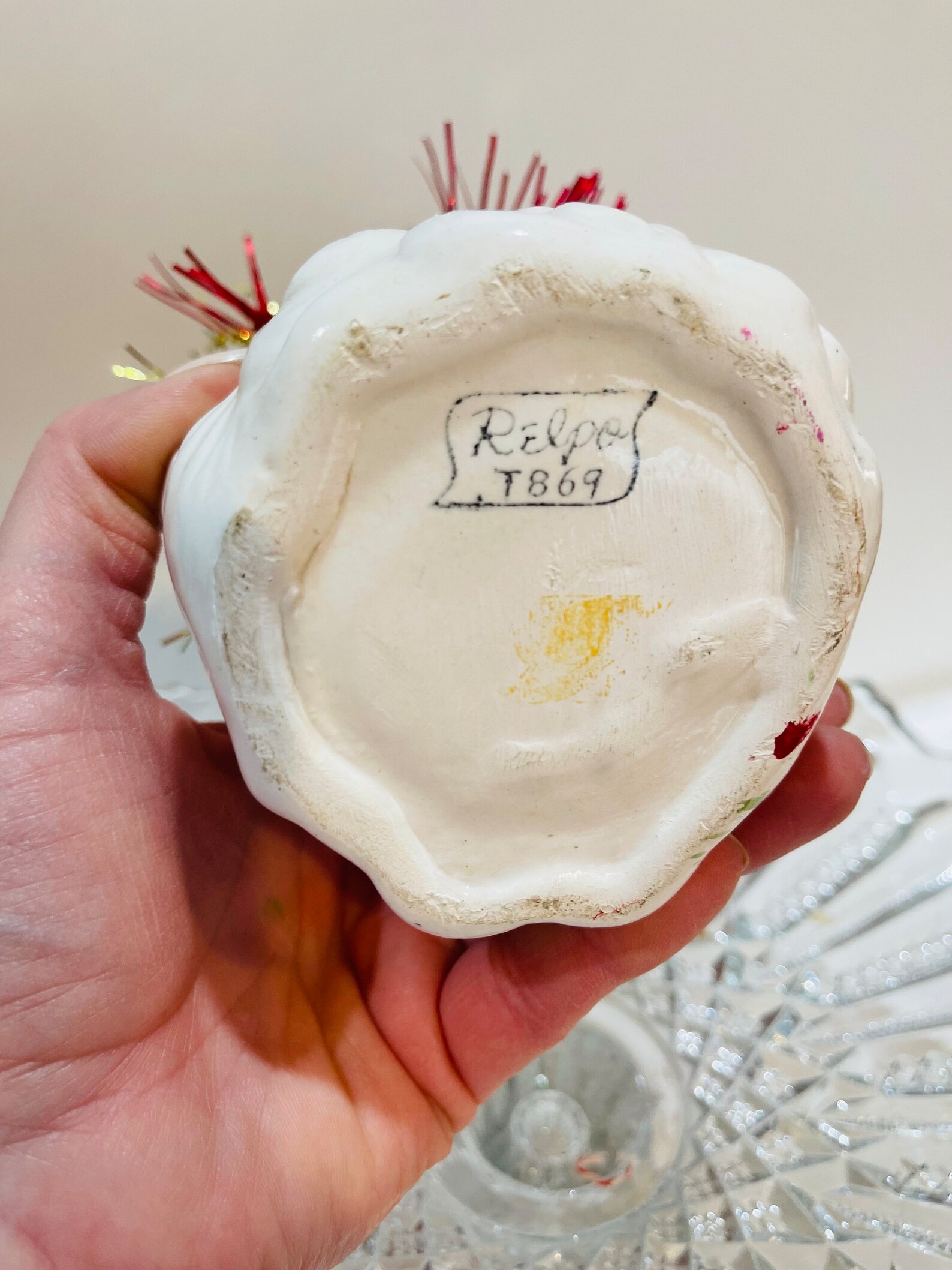 Vintage RELPO Santa Planter, Christmas Assemblage With Ornaments - Etsy