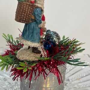 Vintage Christmas Measuring Cup Assemblage, Santa and Girl Figurine - Etsy