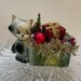 Vintage Christmas Assemblage Kitty Planter With Fish Basket Vintage Tree, Vintage Ornaments and ...
