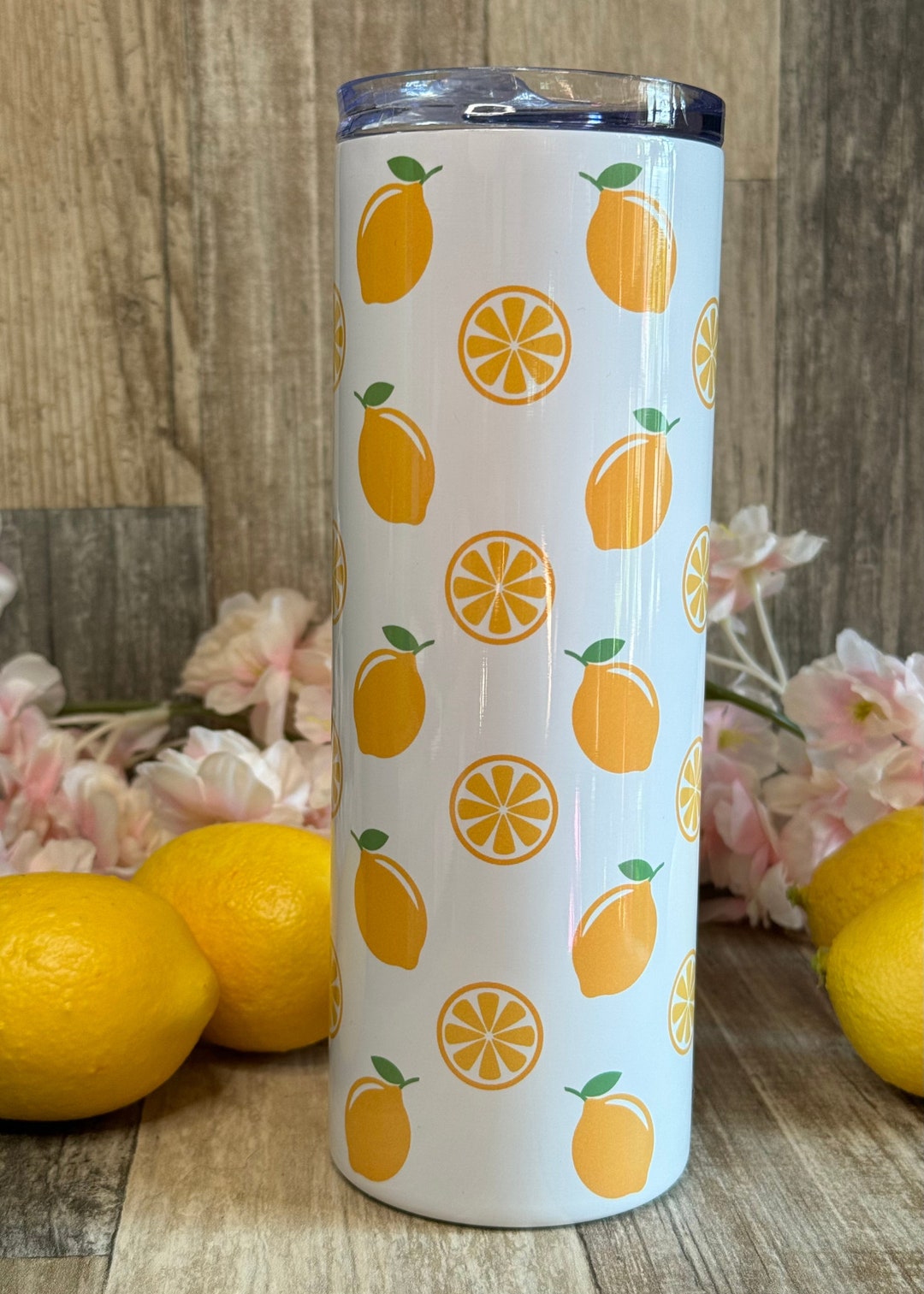 20oz Lemon Metal Tumbler - Etsy