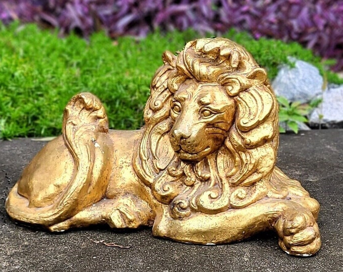 Magnificent Gold Lion Statue; Mid-century Hollywood Regency-glam Decor ...