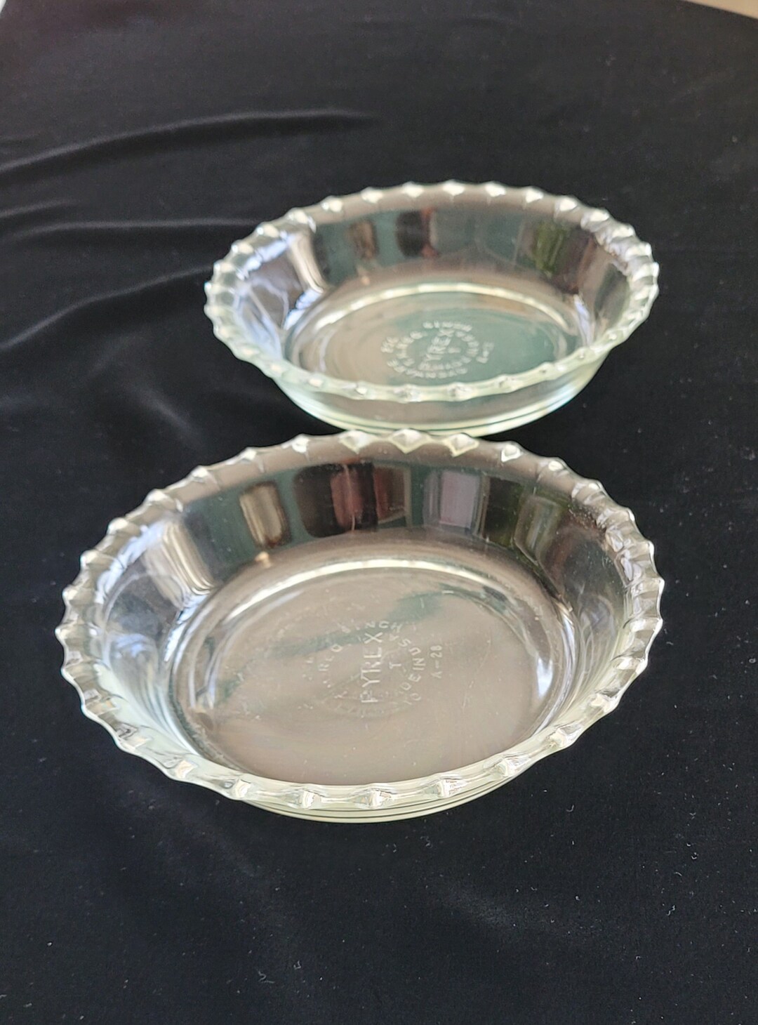 2 Vintage Pyrex Tiny Pie or 6 Tartlet Glass Plate, Pattern 206, 1950's ...