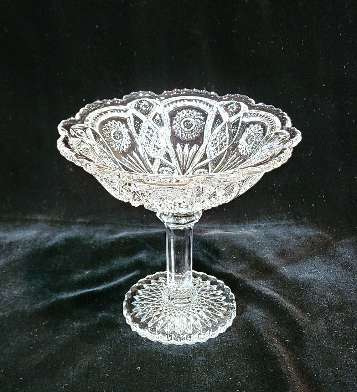 Eapg-early American Pressed Glass Ornate Antique Flared Compote ...
