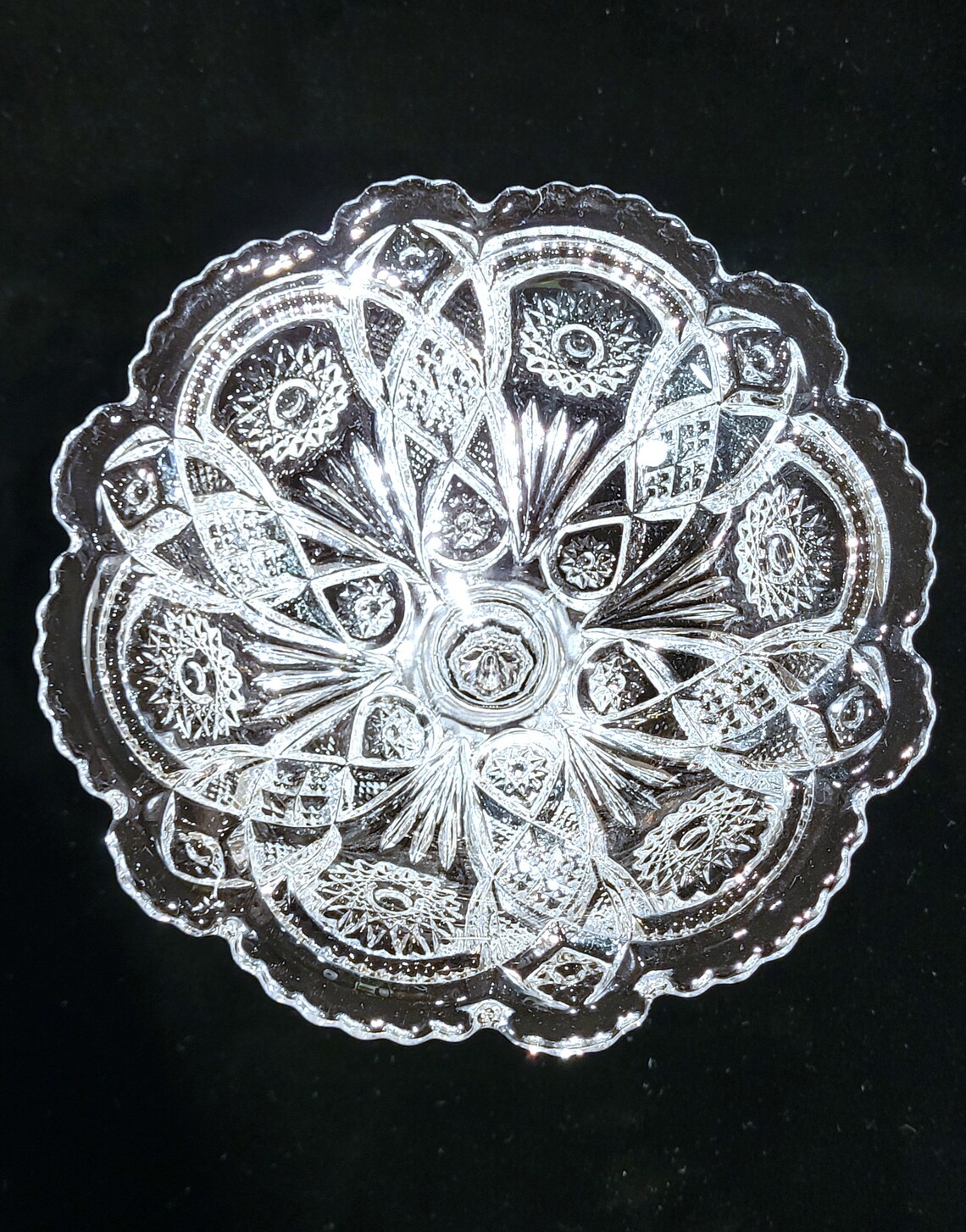 Eapg-early American Pressed Glass Ornate Antique Flared Compote ...