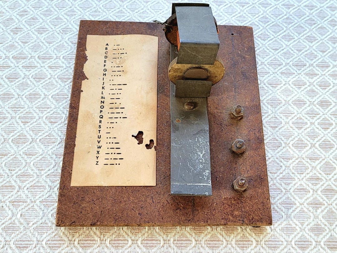 Vintage/antique Primitive Telegraph Machine With Morse Code Key ...