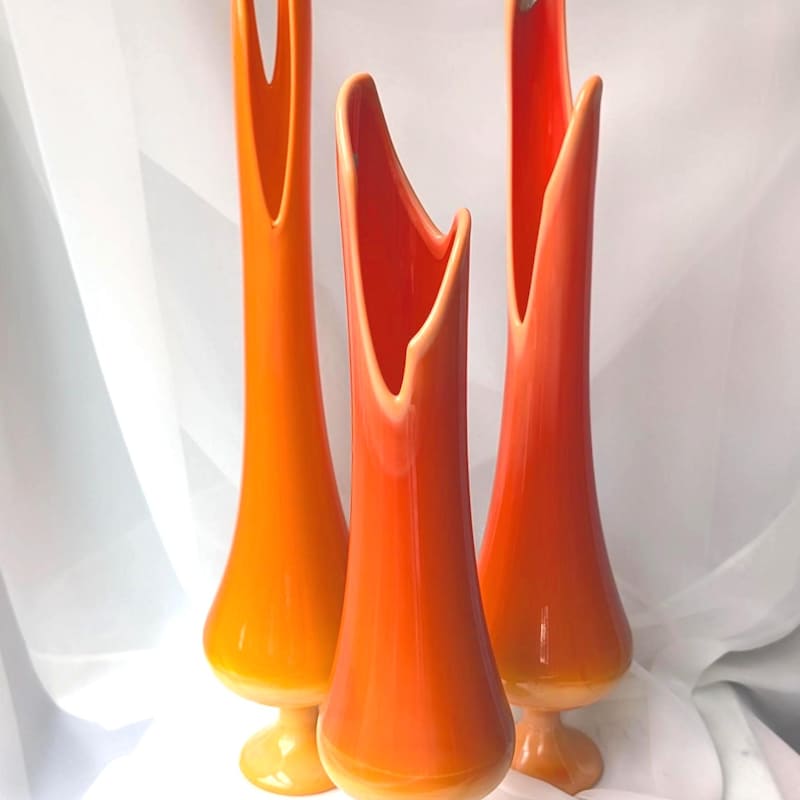 Slag Glass Swung Vases - Etsy