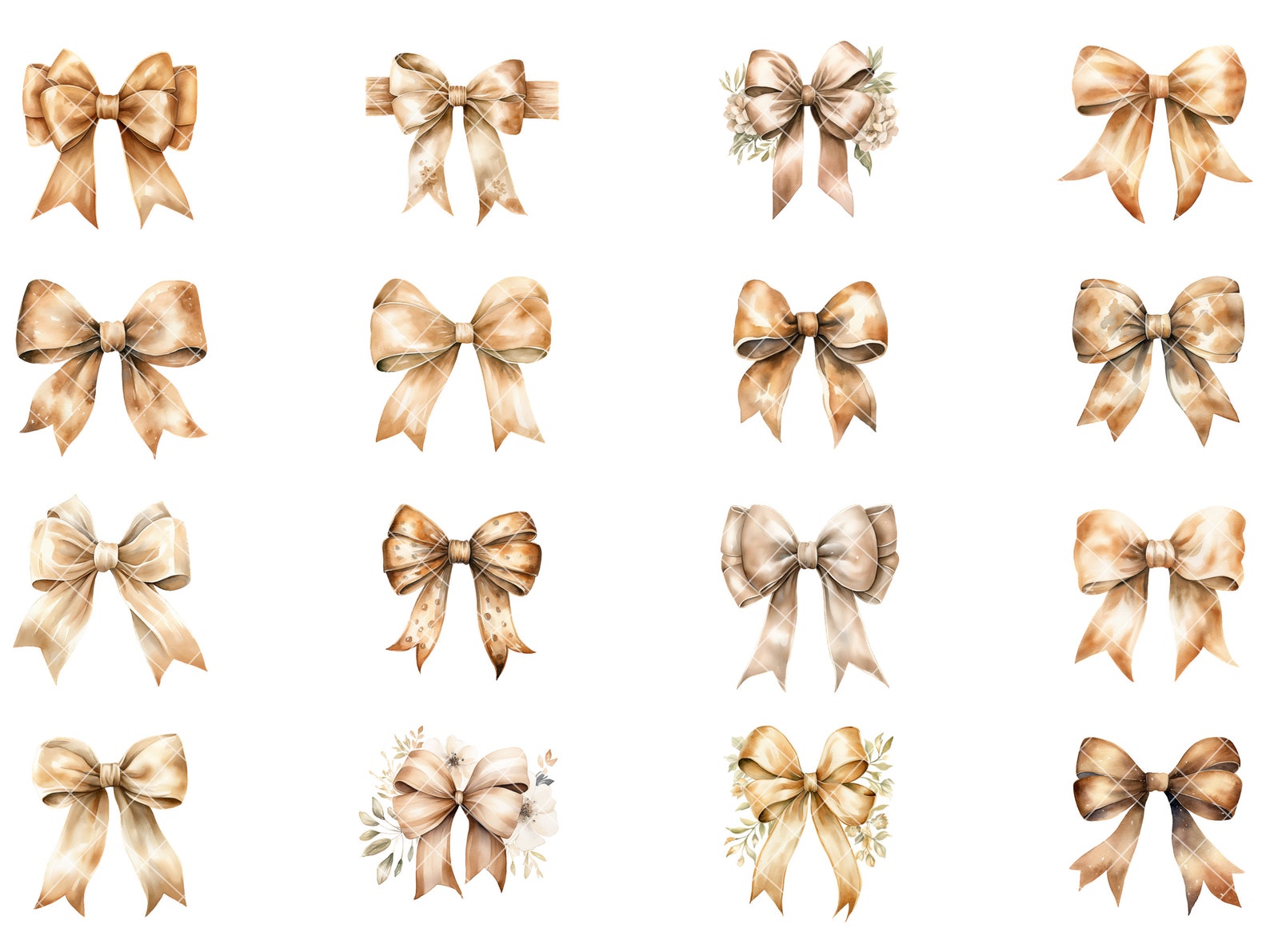 Neutral Ribbon Watercolor Clipart | PNG Transparent Clipart, Commercial ...