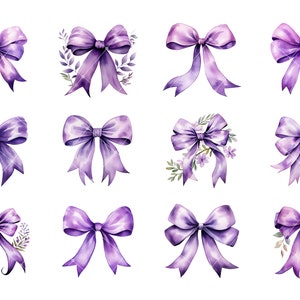 Purple Ribbon Watercolor Clipart | PNG Transparent Clipart, Commercial ...