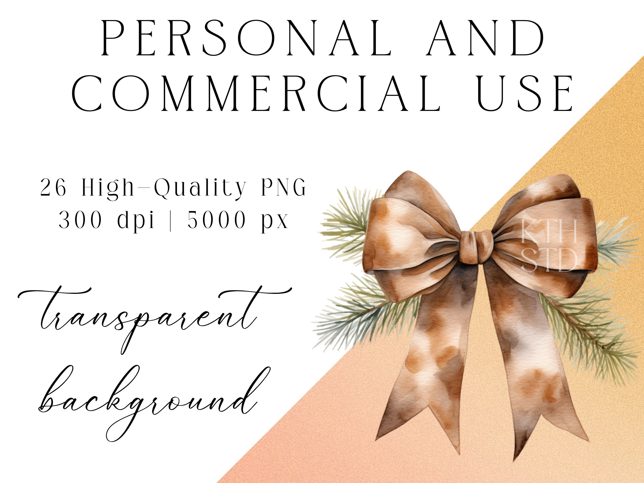 Neutral Ribbon Watercolor Clipart | PNG Transparent Clipart, Commercial ...