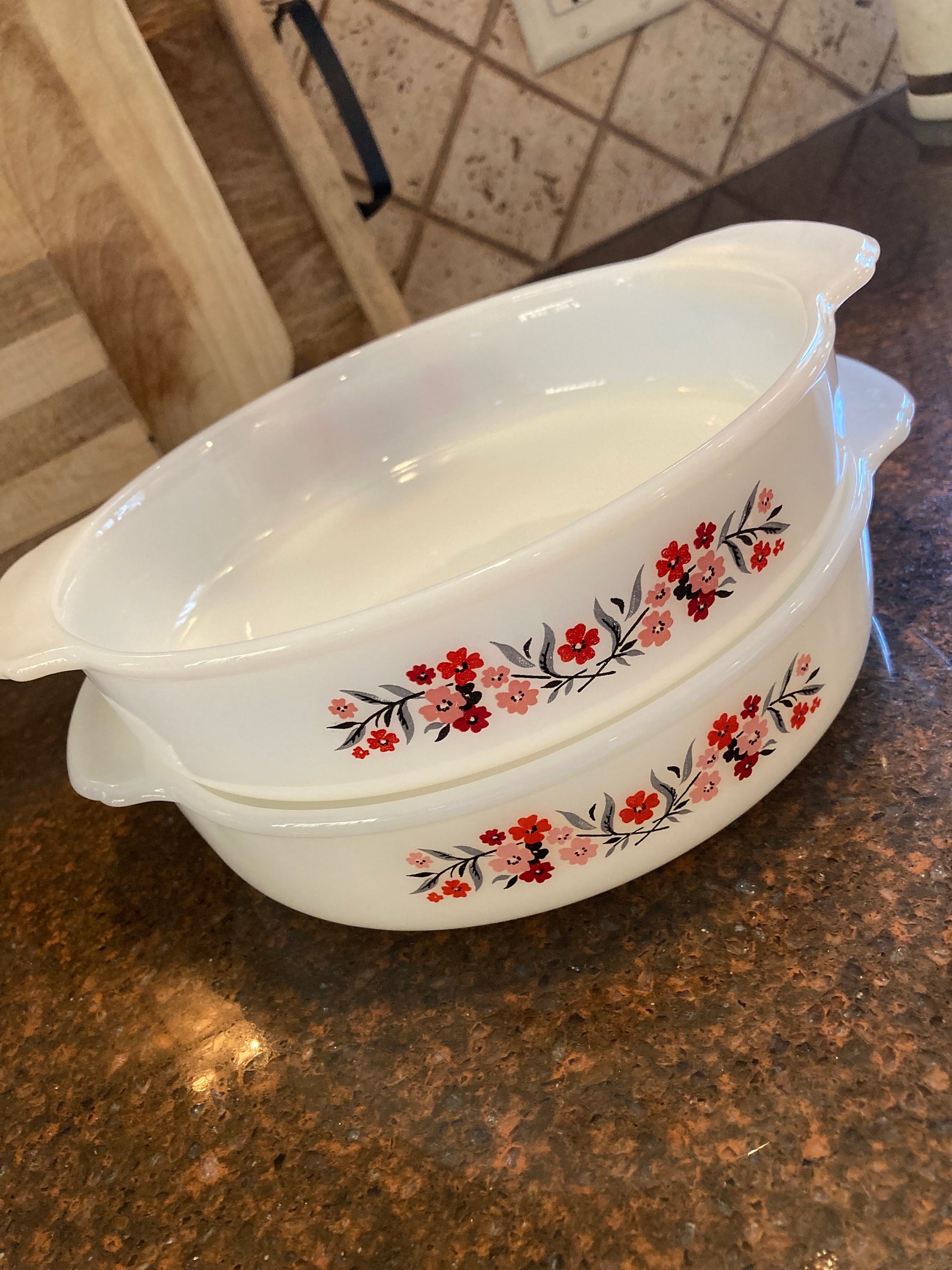 Primrose Baking Dish Set of 3 Fire King Oven Safe Bakeware Vintage ...