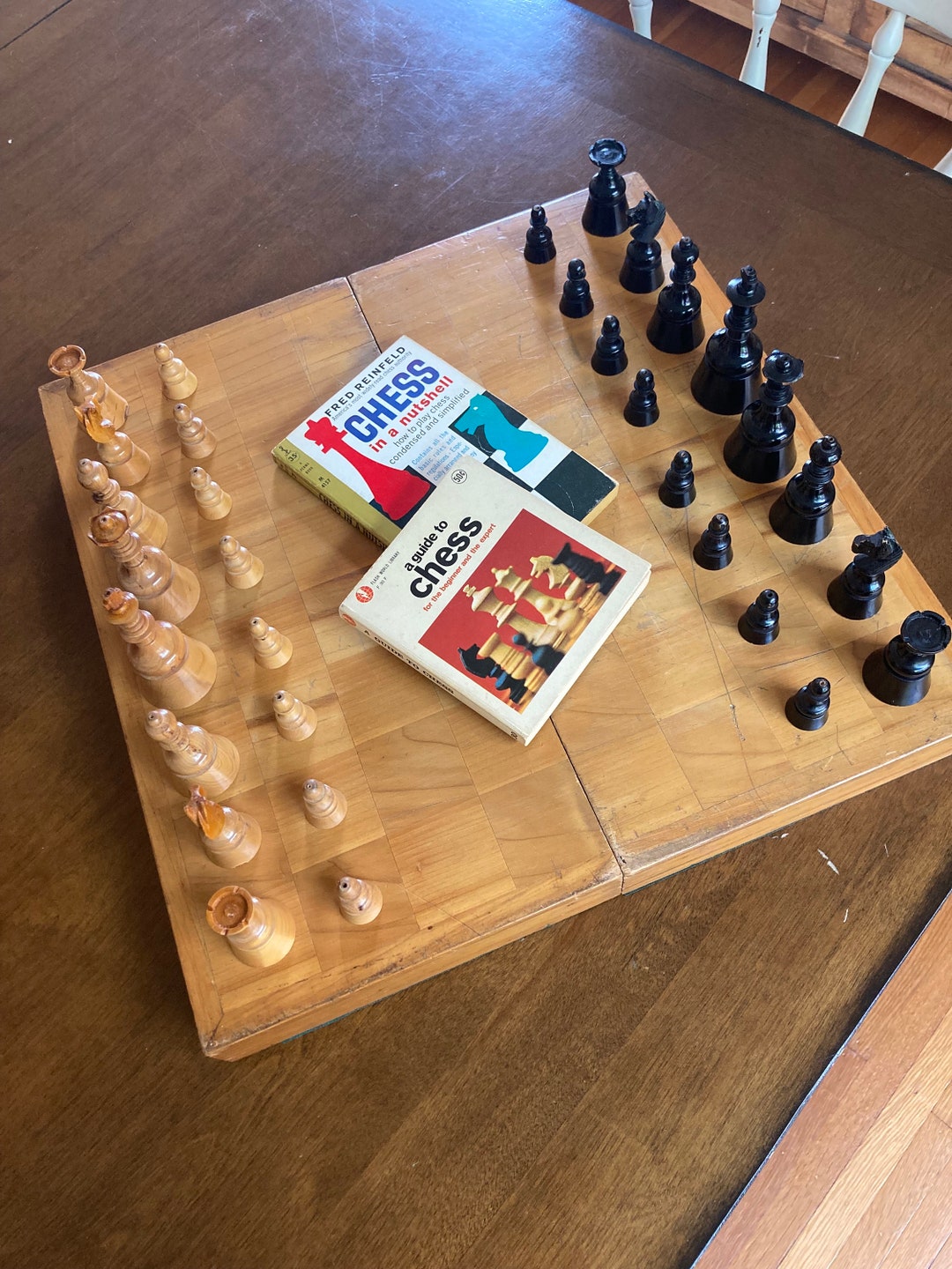 Wooden Game Chess Self Storing Vintage Games With Built in Storage How ...
