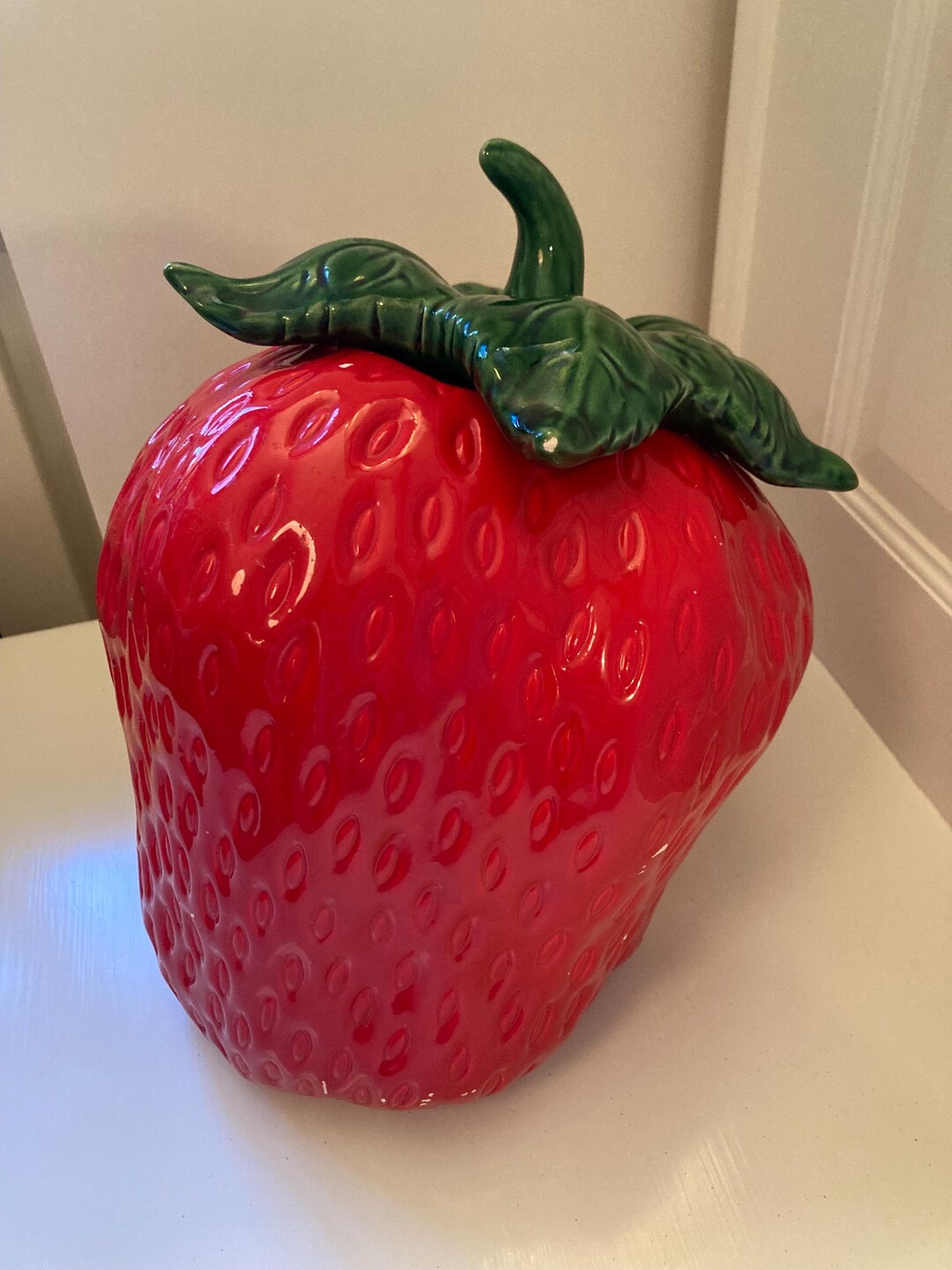 Strawberry Ceramic Cookie Jar - Vintage Mccoy Pottery Canister ...