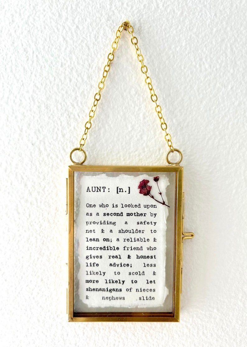 Aunt Definition Print: Framed Typewriter Art on Cotton Paper - Etsy