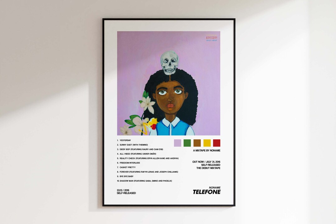 Noname 'telefone' Album Cover Poster, Poster Print Wall Art, Custom ...