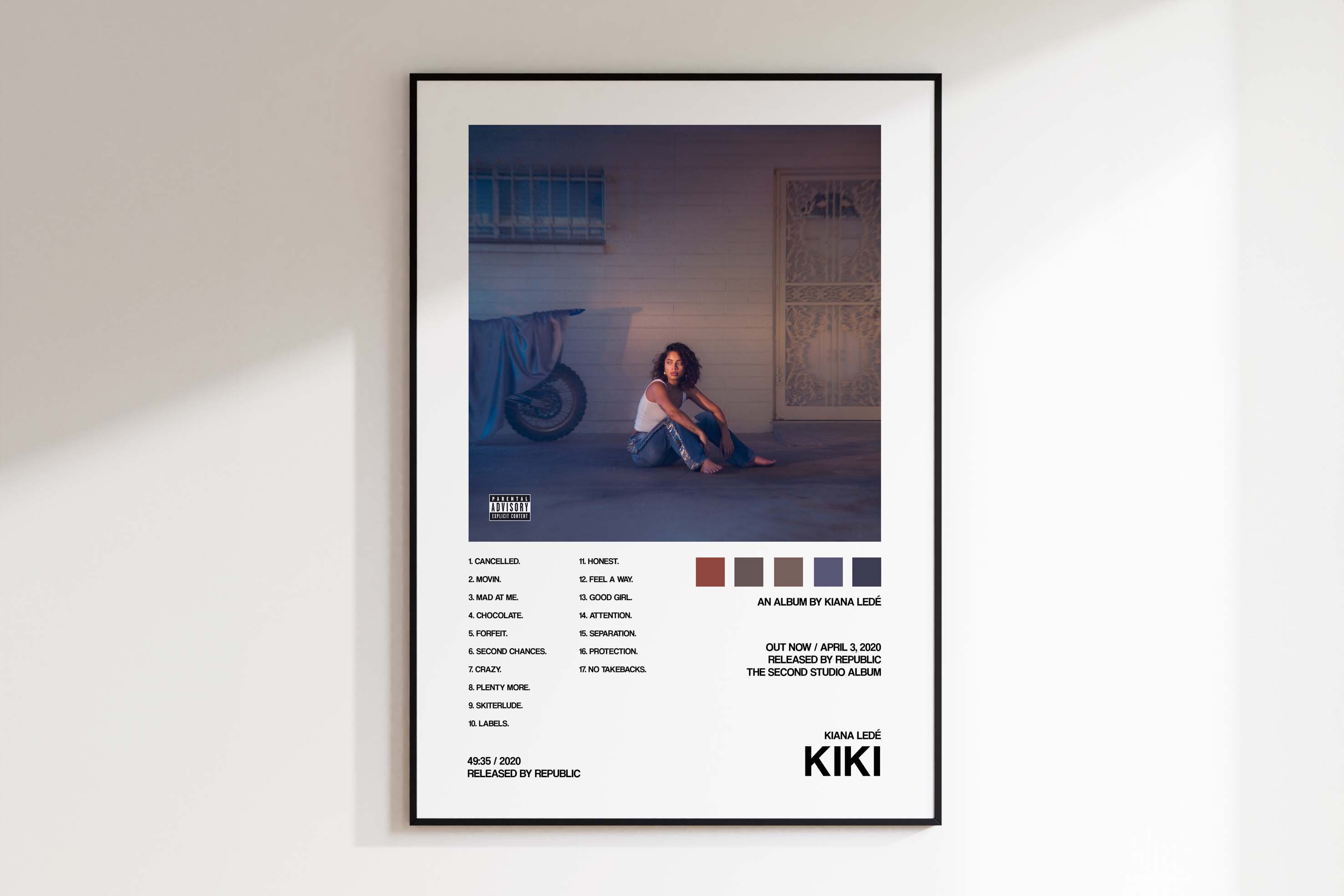 Kiana Lede Kiki Album Cover Poster Poster Print Wall Art Custom Poster Tracklist Poster