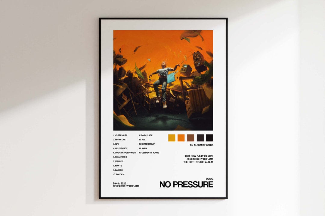 Logic 'no Pressure' Album Cover Poster, Poster Print Wall Art, Custom ...