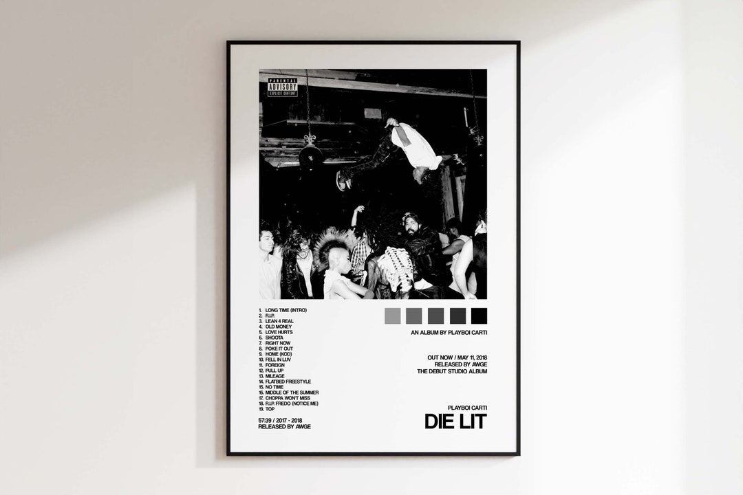 Playboi Carti 'die Lit' Album Cover Poster, Poster Print Wall Art, Custom Poster, Tracklist ...