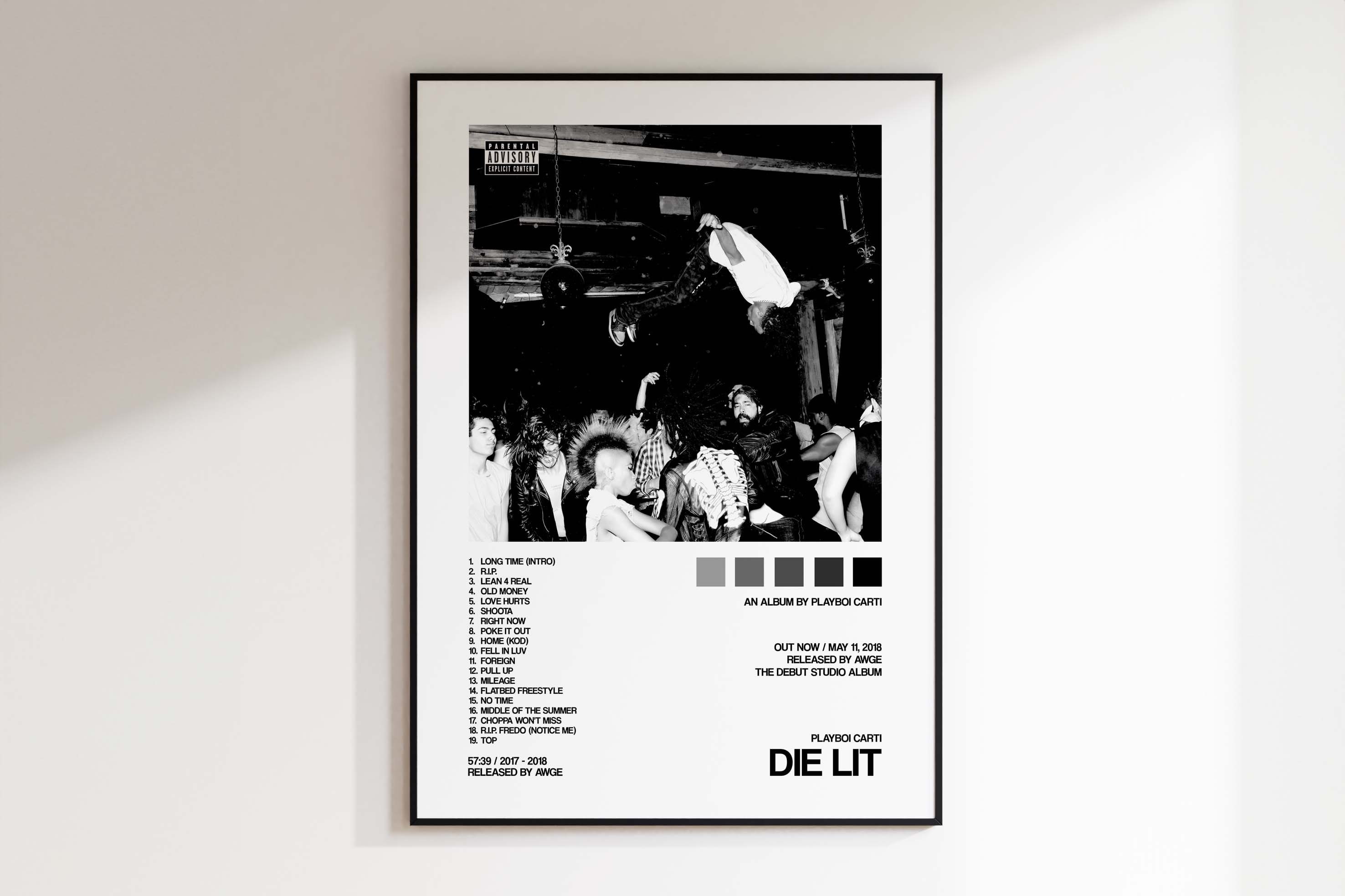 Playboi Carti 'die Lit' Album Cover Poster, Poster Print Wall Art, Custom Poster, Tracklist ...